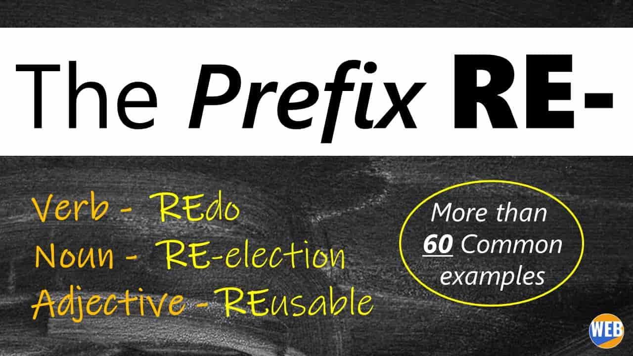 RE Prefix Words - 60 examples (Definitions, Free PDF, Video) - World ...